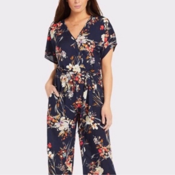 Evereve | Pants & Jumpsuits | Allison Joy Navy Floral Jumpsuit | Poshmark